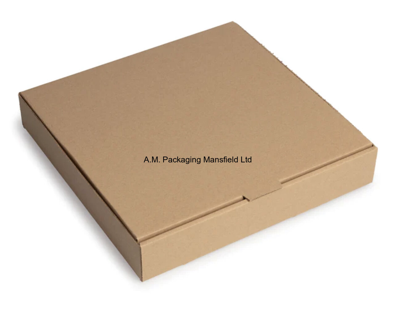 12" Pizza Box Brown with Print | A.M. Packaging Mansfield LTD