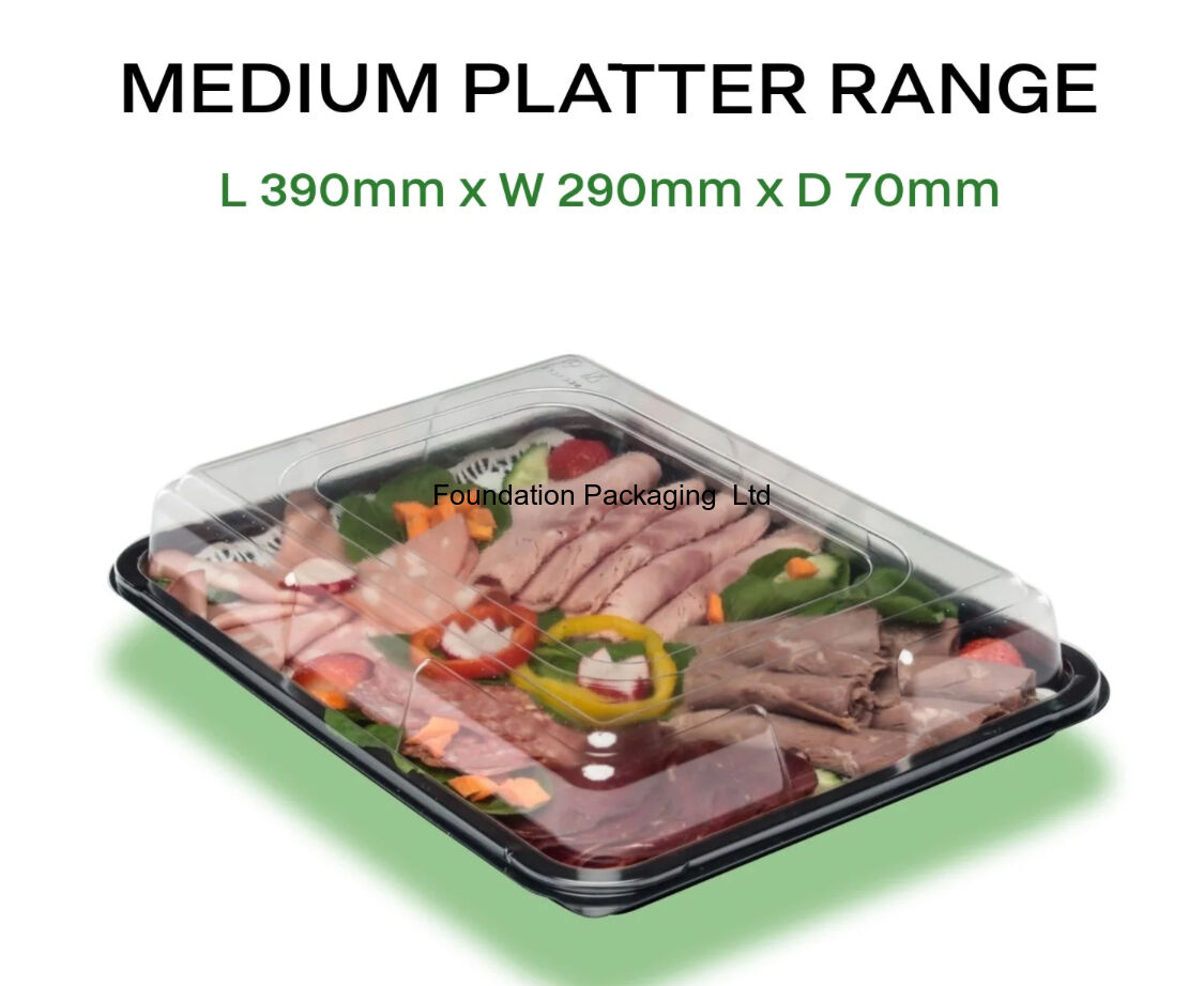 Premium Small Black Octagonal Platters | A.M. Packaging Mansfield LTD